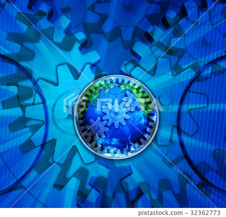 Earth and gear - Stock Illustration [32362773] - PIXTA