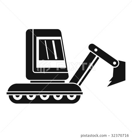Mini excavator icon simple - Stock Illustration [32370716] - PIXTA