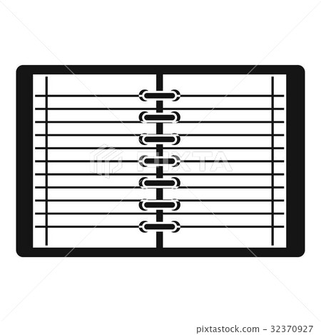 Open spiral lined notebook icon simple - Stock Illustration [32370927 ...