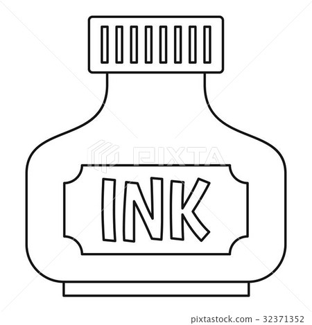 Black ink bottle icon outline - Stock Illustration [32371352] - PIXTA
