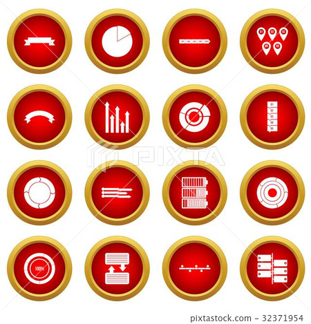 Infographic design parts icon red circle set - Stock Illustration ...