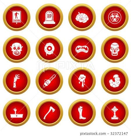 Zombie icon red circle set - Stock Illustration [32372147] - PIXTA