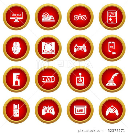 Video game icon red circle set - Stock Illustration [32372271] - PIXTA