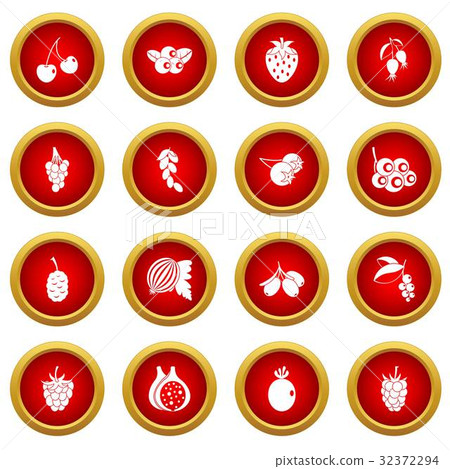 Berries icon red circle set - Stock Illustration [32372294] - PIXTA