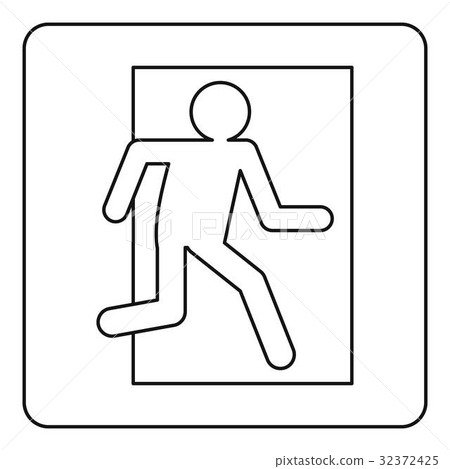 Fire exit sign icon outline - Stock Illustration [32372425] - PIXTA