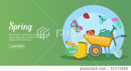 Spring time banner horizontal man, cartoon style - Stock Illustration ...
