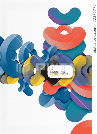 Abstract color geometric round shapes on white - Stock Illustration ...