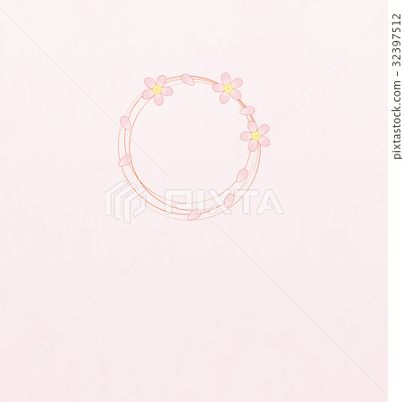 Cherry tree circle (background material) _ Pink - Stock Illustration ...