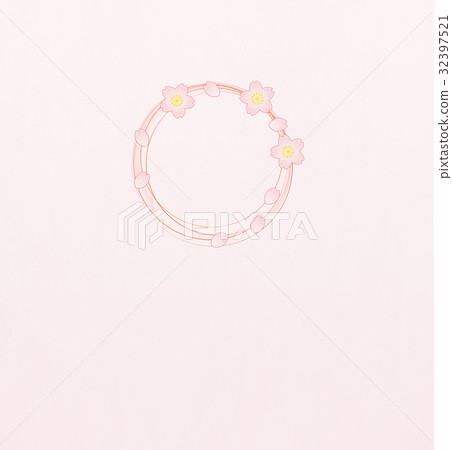 Cherry tree circle (background material) _ Pink - Stock Illustration ...