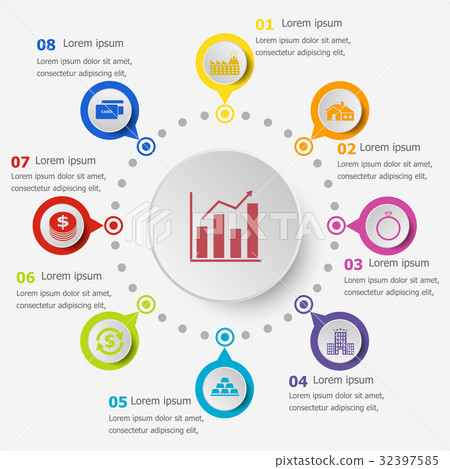 Infographic template with loan icons - Stock Illustration [32397585 ...