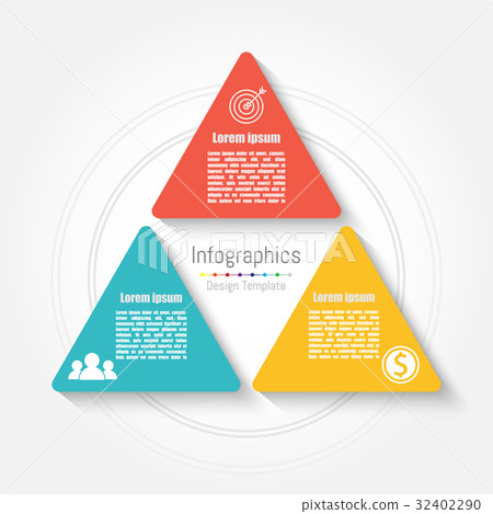 Triangle infographic templatewith 3 options - Stock Illustration ...