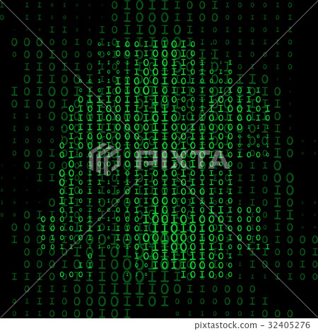 Green color code streams glowing on screen. - Stock Illustration [32405276] - PIXTA
