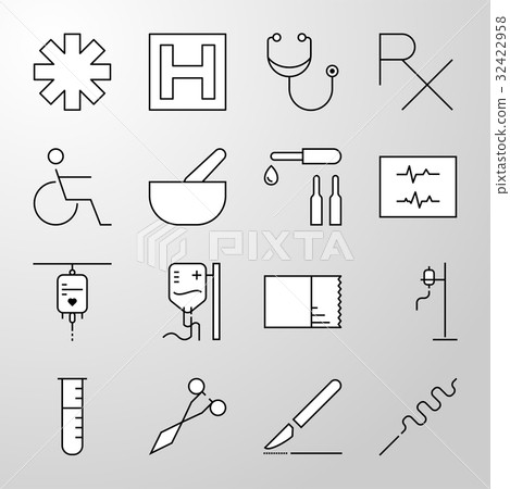 Medical, Hospital, Health thin line vector icon - Stock Illustration ...
