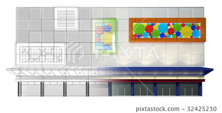 abstract sketch design of exterior building - Stock Illustration ...