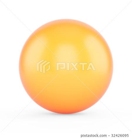 3d rendering orange sphere on white background - Stock Illustration ...