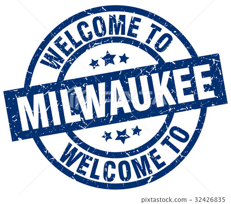 welcome to Milwaukee blue stamp - Stock Illustration [32426835] - PIXTA