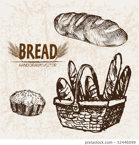 Digital vector detailed line art bakery - Stock Illustration [32446099 ...