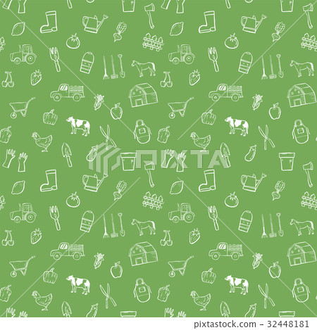 farm seamless pattern background set - Stock Illustration [32448181 ...