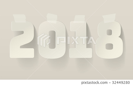 Happy New 2018 Year Paper Art Style Design - Stock Illustration ...