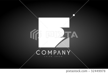 E alphabet letter black white logo icon design - Stock Illustration ...