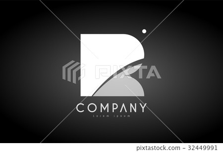 R alphabet letter black white logo icon design - Stock Illustration ...