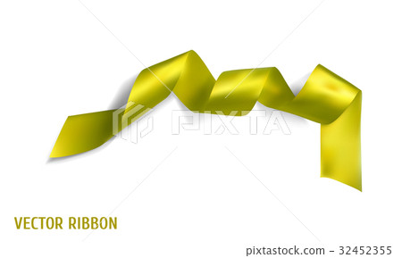 Yellow realistic silk vector ribbon - Stock Illustration [32452355] - PIXTA