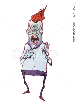 Colored illustration of humanlike cartoon monster - Stock Illustration ...