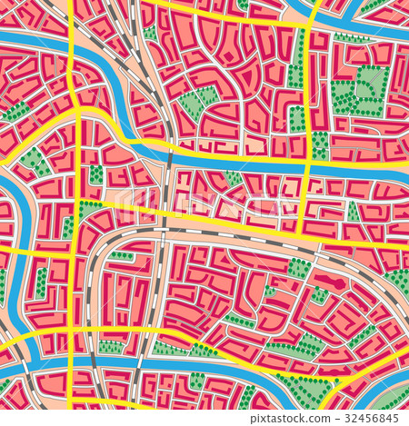 Seamless map unknown city. - Stock Illustration [32456845] - PIXTA