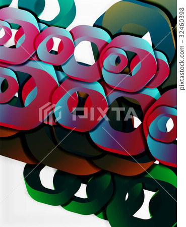 Geometric abstract background, cut chain shapes or - Stock Illustration ...