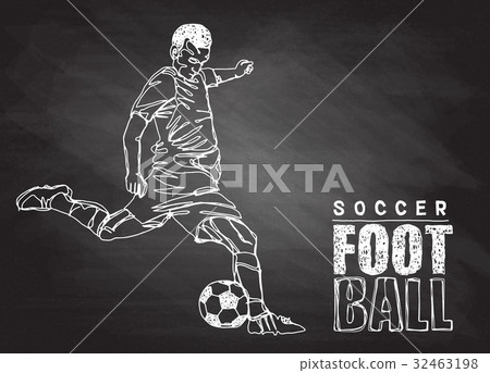 One Line Drawing of two Soccer Players,vector - Stock Illustration ...