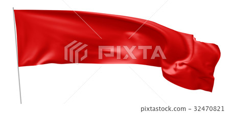 Long red flag on flagpole waving in wind - Stock Illustration [32470821 ...