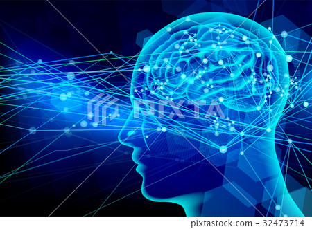 A state of brain transmission - blue - Stock Illustration [32473714 ...