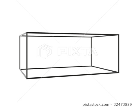 3D Black Empty Box Frame isolated on white... - Stock Illustration ...