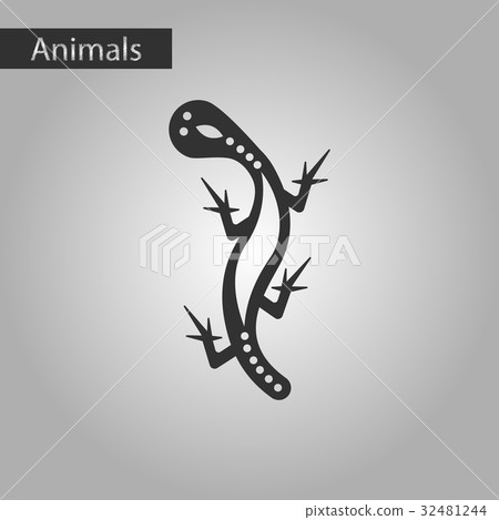black and white style icon lizard reptile - Stock Illustration ...