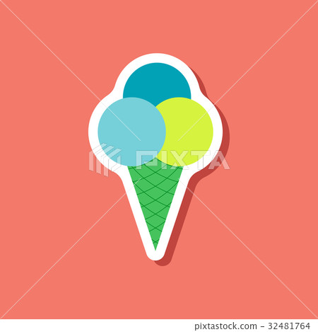 paper sticker Ice cream balls - Stock Illustration [32481764] - PIXTA