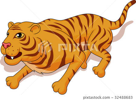 Aggressive tiger cartoon - Stock Illustration [32488683] - PIXTA