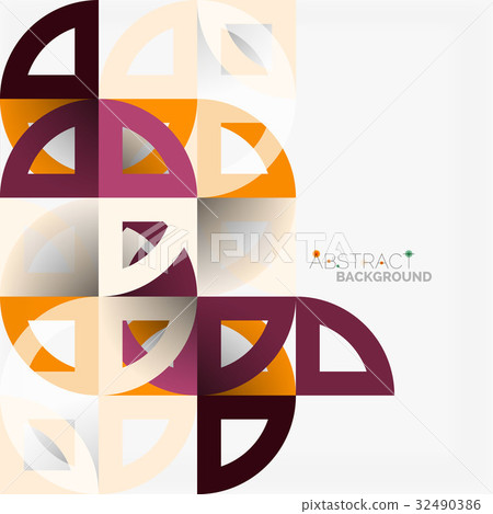 Cut paper circles, mosaic mix geometric pattern - Stock Illustration ...