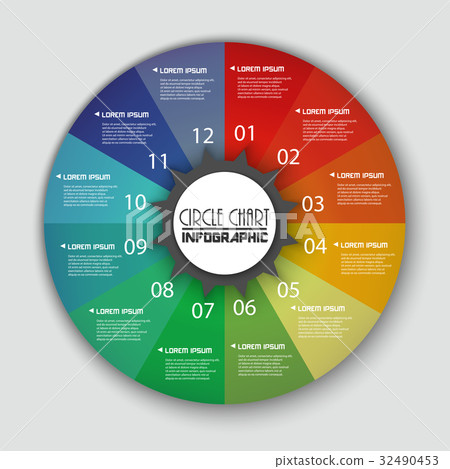 Rainbow Color Circle Chart Info graphic - Stock Illustration [32490453 ...