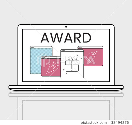 Illustration of present award interface - Stock Illustration [32494276 ...