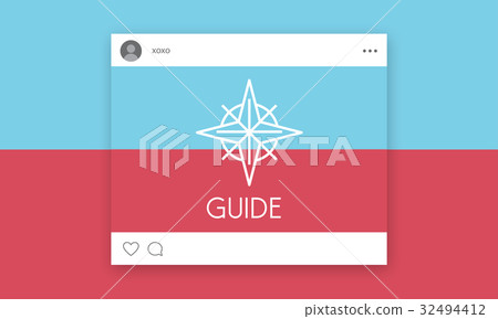 Direction Guide Navigation Route Map Word Graphic - Stock Illustration ...