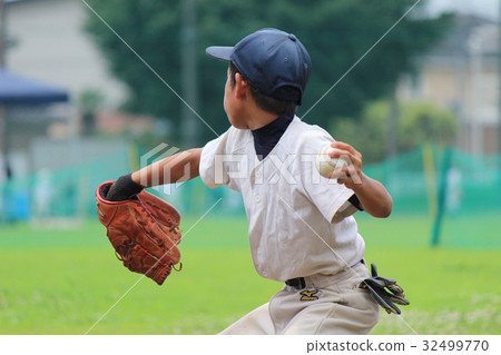 Baseball boy throwing a ball - Stock Photo [32499770] - PIXTA