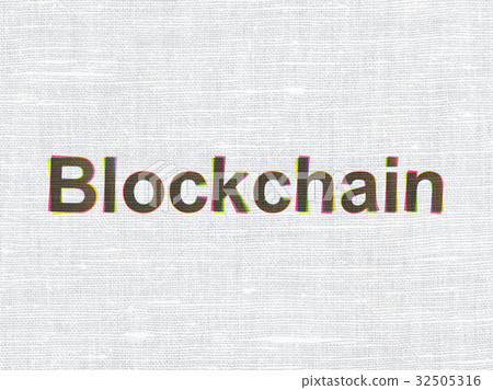 Finance concept: Blockchain on fabric texture - Stock Illustration ...