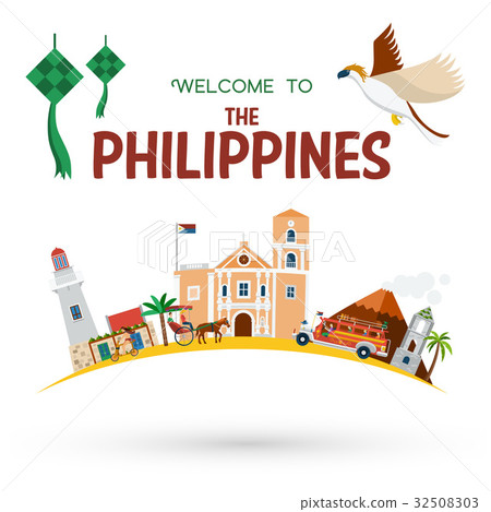 Illustration of the Philippines's landmarks and ic - Stock Illustration ...