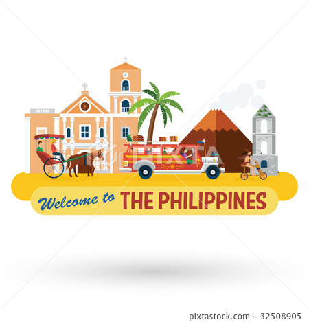 The Philippines's landmarks and icons-插圖素材 [32508905] - PIXTA圖庫