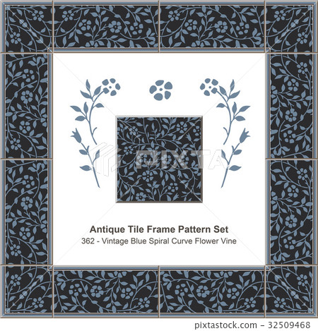 Antique tile frame retro pattern set - Stock Illustration [32509468 ...