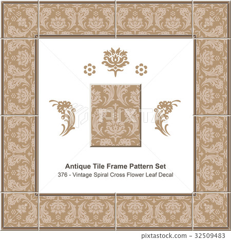 Antique tile frame retro pattern set - Stock Illustration [32509483 ...