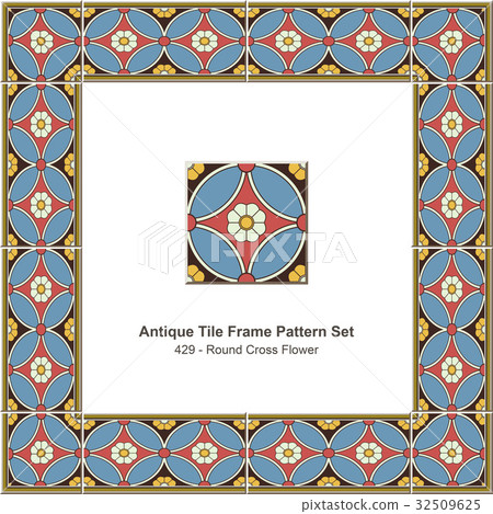 Antique tile frame retro pattern set - Stock Illustration [32509625 ...