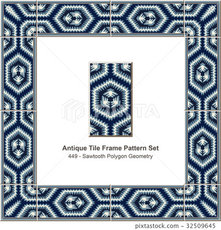 Antique tile frame retro pattern set - Stock Illustration [32509645 ...
