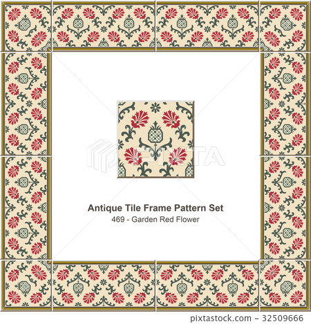 Antique tile frame retro pattern set - Stock Illustration [32509666 ...