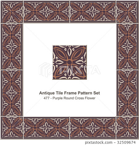 Antique tile frame retro pattern set - Stock Illustration [32509674 ...